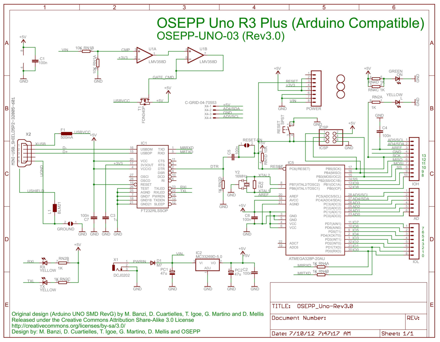 Arduino UNO SMD CH340 Devre Şeması – Özgür Koca